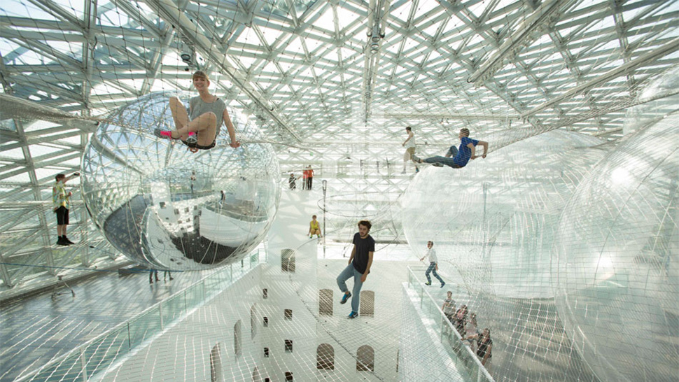 A space-inspired floating playground that puts visitors into orbit ...