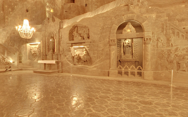Take a street view tour of an underground chapel built out of salt ...